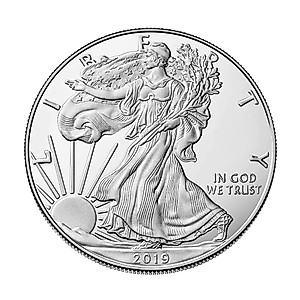 2019 - American Silver Eagle .999 Fine Silver with Our Certificate of Authenticity Dollar Uncirculated US Mint