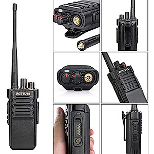 Retevis RT29 Waterproof Walkie Talkie,2 Way Radios Long Range,3200mAh,Rechargeable,Emergency Security,Heavy Duty Two Way Radio with Earpiece (2 Pack)