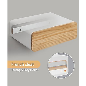 SUMGAR Floating Nightstand White with Drawers Modern Bedside Table Organiser Fully Assembled Shelf Small Spaces Wall Mounted Storage Wood Furniture for Bedroom Home Decor
