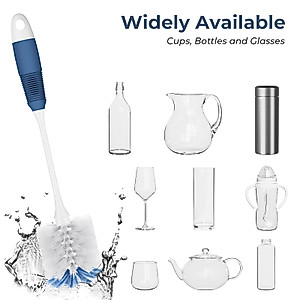 Amazer 2 Pack Bottle Cleaner Brushes, Flexible Water Bottle Brush for Cleaning, Long Handle Dish Scrub Brush for Cups, Coffee Mugs, Pitchers