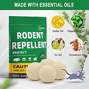 Rodent Repellent,Moth Balls for Rodents,Mice Repellent for House,Mouse Repellent Peppermint,Rat Repellent Outdoor/Indoor,Peppermint Oil to Repel Mice and Rats 8 Pouches/Bag