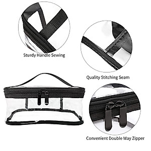 2 Pcs Clear Makeup Bags with Zipper Large Clear Cosmetic Bags for Travel Waterproof Toiletry Bags Transparent Storage Carry Pouch