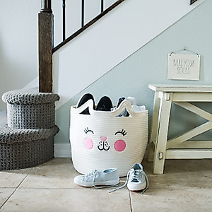 Cat Basket Clothes & Toy Organizer, Cat Toy Basket for Cat Decor, Baby Hamper, Laundry & Blanket Basket Storage for Cat Lovers – Cute Baskets for Gifts