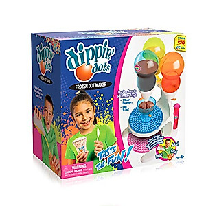 Dippin Dots Frozen Dot Maker, Includes 6 trays, 4 bowls, 4 spoons, 2 pop pens, Instructions, Enjoy Dippin Dots at home, Use any soda, juice or milk, Freezes in 2 hours, Easy to use, Great gift