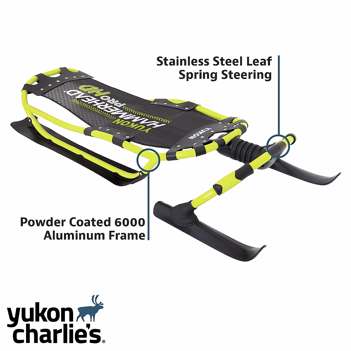Yukon Charlie's Hammerhead Pro HD Sled | Single Rider, Speed and Steering Control, 52-inch x 22-inch