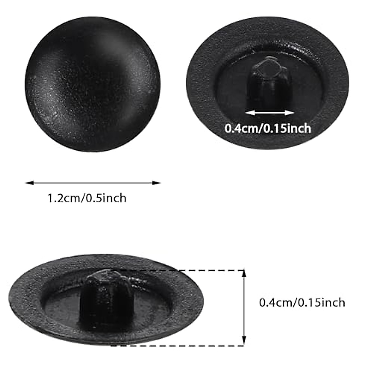 300Pcs Screw Covers Caps,Self Tapping Plastic Screw Caps,Snap-on Caps for Cross Screw Decorative Caps,Black (Without Screws)