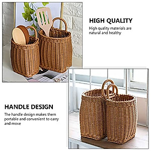 Zerodeko 3 pcs Seasoning Basket Functional Container Handmade Bucket Garlic Storage Basket