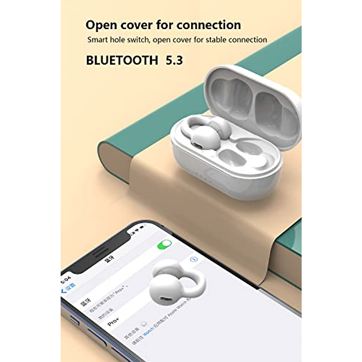 Wireless Ear-Clip Bone Conduction Headphones Bluetooth 5.3, Open Ear Clip on Headphones for Girls,Waterproof Painless Mini Sport Earring Earphone, HiFi Quality/Long Battery Life