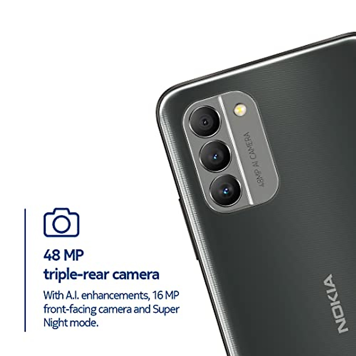 Nokia G400 5G | Verizon, AT&T, T-Mobile | Android 12 | Unlocked Smartphone | 3-Day Battery | US Version | 4/64GB | 6.58-Inch Screen | 48MP Triple Camera | Meteor Grey