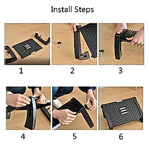 TiKeDa Foot Rest for Under Desk at Work Adjustable,Office Chair Foot Rest with Massage Surface and Roller,Pressure Relief for Comfort,6 Height Adjustable,Ergonomic Tilted Foot Stool for Home,Office
