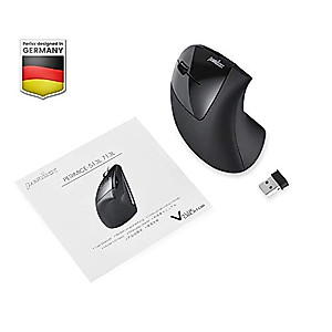 Perixx PERIMICE-713L, Wireless Ergonomic Left Handed Vertical Mouse, 6 Buttons Design, 3 Level DPI, Black, Medium