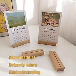 woshilaoDS 6 Pcs Wood Place Card Holders, Wooden Table Number Stands, Wooden Picture Holders Stands for Acrylic Signs, Wedding/Ceremony/Home/Party/Decoration Holders