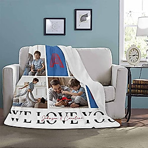 InterestPrint Personalized Dad Blanket from Daughter Son Wife, Grateful Love Birthday Gift Throws Blankets, Happy Father's Day Present Father Gifts Idea, 30 x 40 Inches