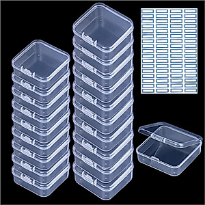CHSZCHOMER 19 pack Mixed Size Small Plastic Box - Durable Transparent Mini Storage Container - Portable Jewelry Storage Box, Beads, Rings, Jewelry, Paper Clips, Nails, Sewing, Mint Box
