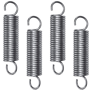 OIIKI 4PCS 3-7/8" Overall Length Recliner Springs with Hook, Recliner Tension Springs, Replacement Recliner Sofa Chair Mechanism Tension Spring, Long Neck Hook Style (Outer Dia 3/4)