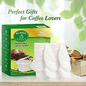 Aussen Disposable Coffee Paper Filters Replacement Kerig Filter Fit All Keurig Single Serve Filter Brands Compatible with Reusable Single Serve Pods Keurig Coffee Maker(200 count With Lid)