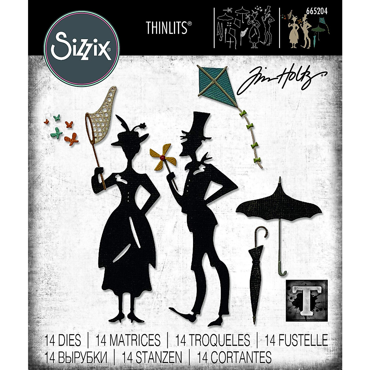 Sizzix Thinlits Die 665204 The Park by Tim Holtz 14 Pack