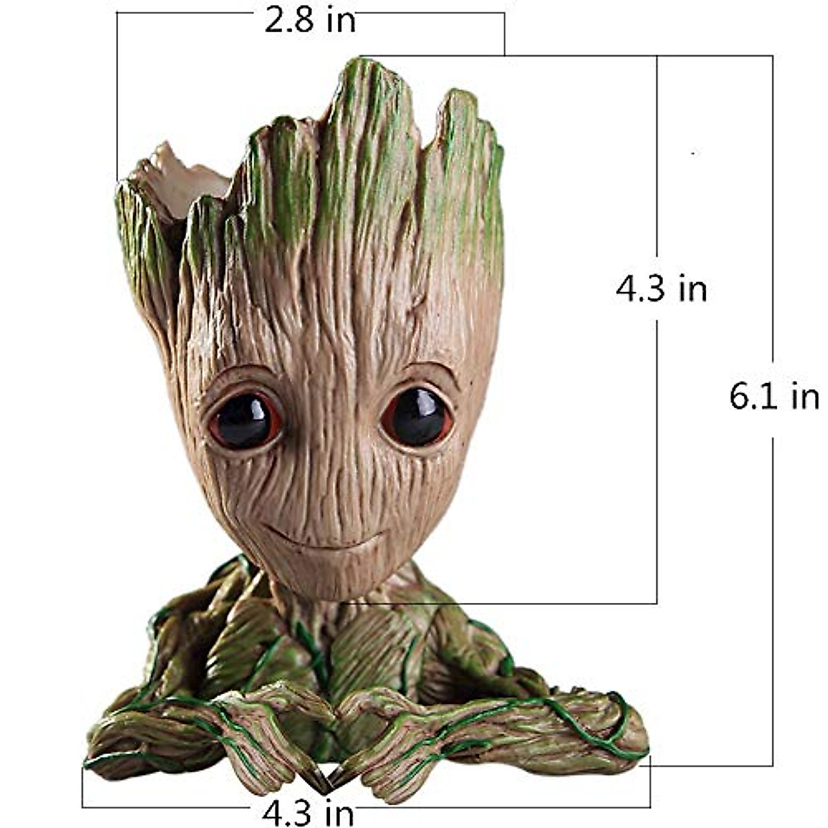 Baby Groot Flowerpot Tree Man Planter Flower Pot with Drainage Hole Pencil Pen Holder,Diligencer Office Party Ornament Christmas Birthday Gift Planter 6
