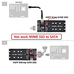 chenyang CY M.2 NVME SSD to SFF-8654 ＆ NGFF SATA SSD to SATA 2 in 1 Combo Adapter for Mainboard (Not Work NVEM SSD to SATA)