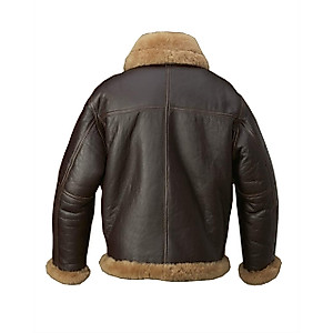 B3 Men Real Shearling Sheepskin flying WW2 Aviator RAF Bomber Jacket (XXXL)