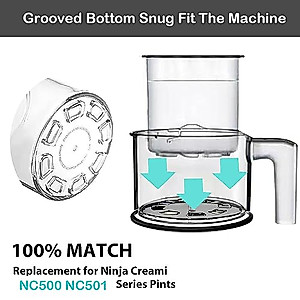 Ice Cream Containers Replacement Pints and Lids 24oz for Ninja Creami Compatible with NC500 NC501 Deluxe BPA-Free Dishwasher Safe Airtight Leaf-Proof 4 Pack Pink Green Blue Yellow