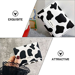 VALICLUD Cute Cow Pattern PU Wallet Women Bifold Card Holder Purse Fashion Cow Print Money Organizer Girls Ladies