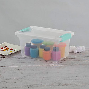 Sterilite 64 Quart Large Latching Stackable Clear Plastic Storage Tote Box, 12 Pack & Deep Clip Container Bins for Organization and Storage, 4 Pack