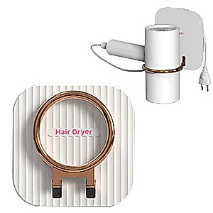 CARURLIFF Foldable Hair Dryer Rack Wall Mounted Blower Storage Holder Blow Dryer Wall Hanger for Bathroom (White)