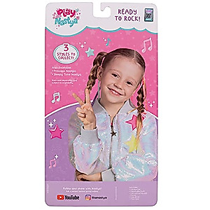 Like Nastya My BFF Nastya Doll Dressed as a Rock Star; 8-inch Plush Doll with Microphone Headband, Guitar, and Hairbrush Accessory