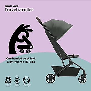 Joolz AER Premium Stroller for Babies from 6 Months up to 50 lbs, Compact & Comfortable, Lightweight, One-Handed Quick Fold, XXL Sun Hood, Raincover & Travelbag Included - Mighty Green