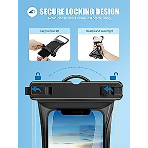 Vuwwey Waterproof Phone Pouch, [Super Buoyant] Floating IPX8 Waterproof Phone Case, [2 Pack] Cellphone Dry Bag with Lanyard Compatible with iPhone 14 13 12 11 Pro Max XS XR X Up to 6.9''-Black