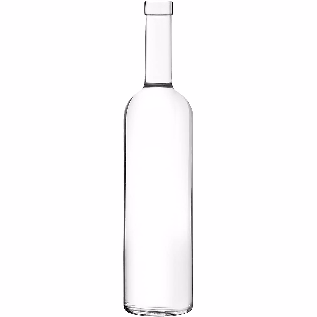 North Mountain Supply 750ml Premium Glass California Bottle Flat-Bottomed Bar Top Closure - Case of 6 - Clear/Flint