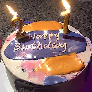 Gold Number Candles Numbers 1st One Number 1 Champagne Candle Glitter Happy Birthday Numeral Cake Topper Decoration for Adults/Kids Party Old Birthday Candle 16 18 10 13 14 12 21 31 11 19
