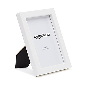 Amazon Basics Photo Picture Rectangular Frame, 5" x 7", White, Pack of 5