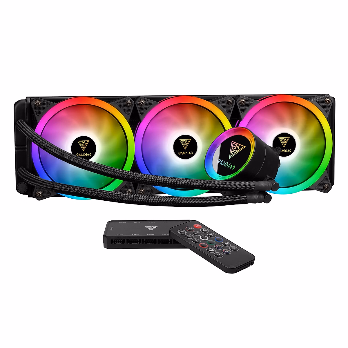 GAMDIAS Raff.Liquid CHIONE P2-360R 4*Fan RGB Remote Control + SYNC Software