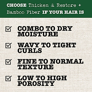 Maui Moisture Thicken & Restore + Bamboo Fibers Strengthening Shampoo to Soften Transitioning or Natural Hair & Renew Brittle Hair, Vegan, Silicone & Paraben-Free, 13 fl oz