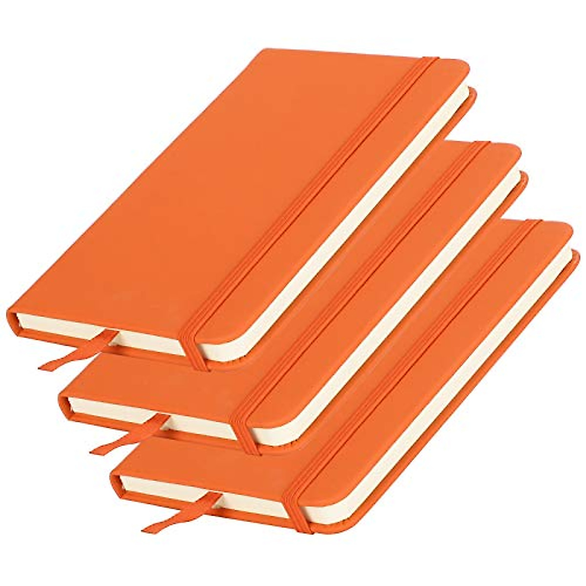 Hardcover Notepad, Artificial Pu Leather Notebook, Comfortable for Office Notes Writing Diary(orange)