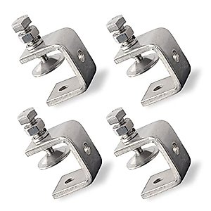 4PCS C-Clamp Stainless Steel Clamps Heavy Duty Bracket for Woodworking Mount, with Wide Jaw Openings