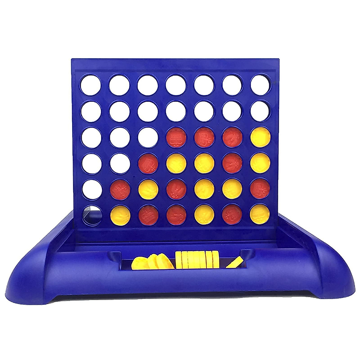 SHUYUE 4 in A Row Board Games Foldable Line up 4 Toys Children's Educational for Kids Blue