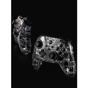 TPARTS Wireless Game Controller for Tesla Model 3/Y/S/X, Multi-Device Crystal Clear Controller with 7-Colors LED Mode Special Programmed and Design For Tesla/Switch/STEAM Deck/PC(1 pc)