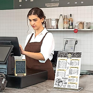 EOOUT Acrylic Sign Holder, A4 Size, 6 Pack, Plastic Flyer Display Holder, Slant Back Clear Paper, Document Menu Table Transparent Stand for Office, Store, Restaurant