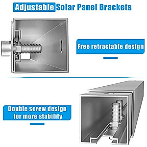 woefste Adjustable Solar Panel Mounting Brackets Stand Aluminum Alloy Tilt Mount Bracket Systems for Roof/Boat/Flat Surface Support 50W 70W 100W 150W 200W 300W 400W Panels, 1 Set