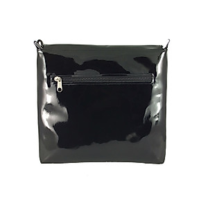 LONI Womens Cool Faux Patent Leather Cross-Body Shoulder Bag Handbag Medium Size