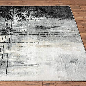 LUXE WEAVERS Olimpia Collection 6623 Anthracite Modern Abstract Area Rug 5x7