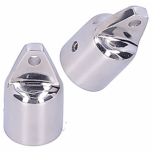 Universal Top Cap External Eye End Accessories 316 Stainless Steel Bimini for 1in OD Round Tube (Pack of 2) for Top Caps Tube Canopy Hardware Eye End Cap Top Cap Fitting Boat Slide Cap Top Eye End Sta