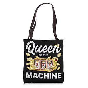 Queen Of Slot Machine Funny Casino Gambling Gambler Graphic Tote Bag