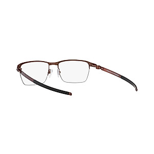 Oakley Men's Ox5099 Tincup 0.5 Ti Square Prescription Eyewear Frames, Brushed Grenache/Demo Lens, 51 mm