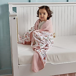 DaysU 6-Ply Muslin Swaddle Blankets for Newborn Babies, Soft Breathable Bamboo Cotton Muslin Baby Blankets Unisex for Boys Girls, Baby Crib Toddler Bed, Large 47" x 47", 1 Pack - Floral