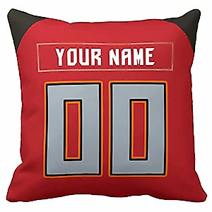 ANTKING Tampa Throw Pillow Custom Any Name and Number for Men Youth Boy Gift 16" x 16", 18" x 18"