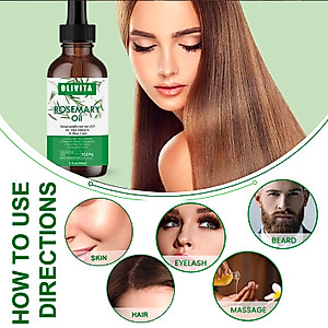 Hair Growth Serum, Rosemary Oil for Organic, Dry Damaged and Growth, Scalp Treatment, Thickening Moisture Loss Regrowth